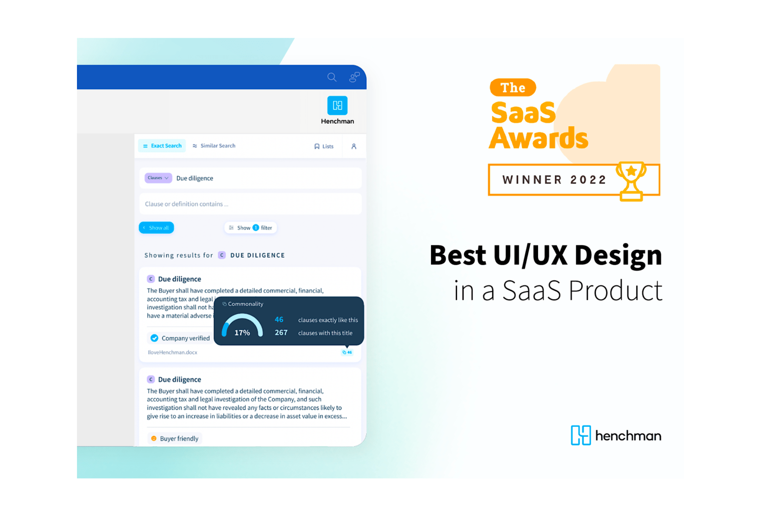 It’s All in the Design, As Henchman Wins UI/UX Prize – Artificial Lawyer