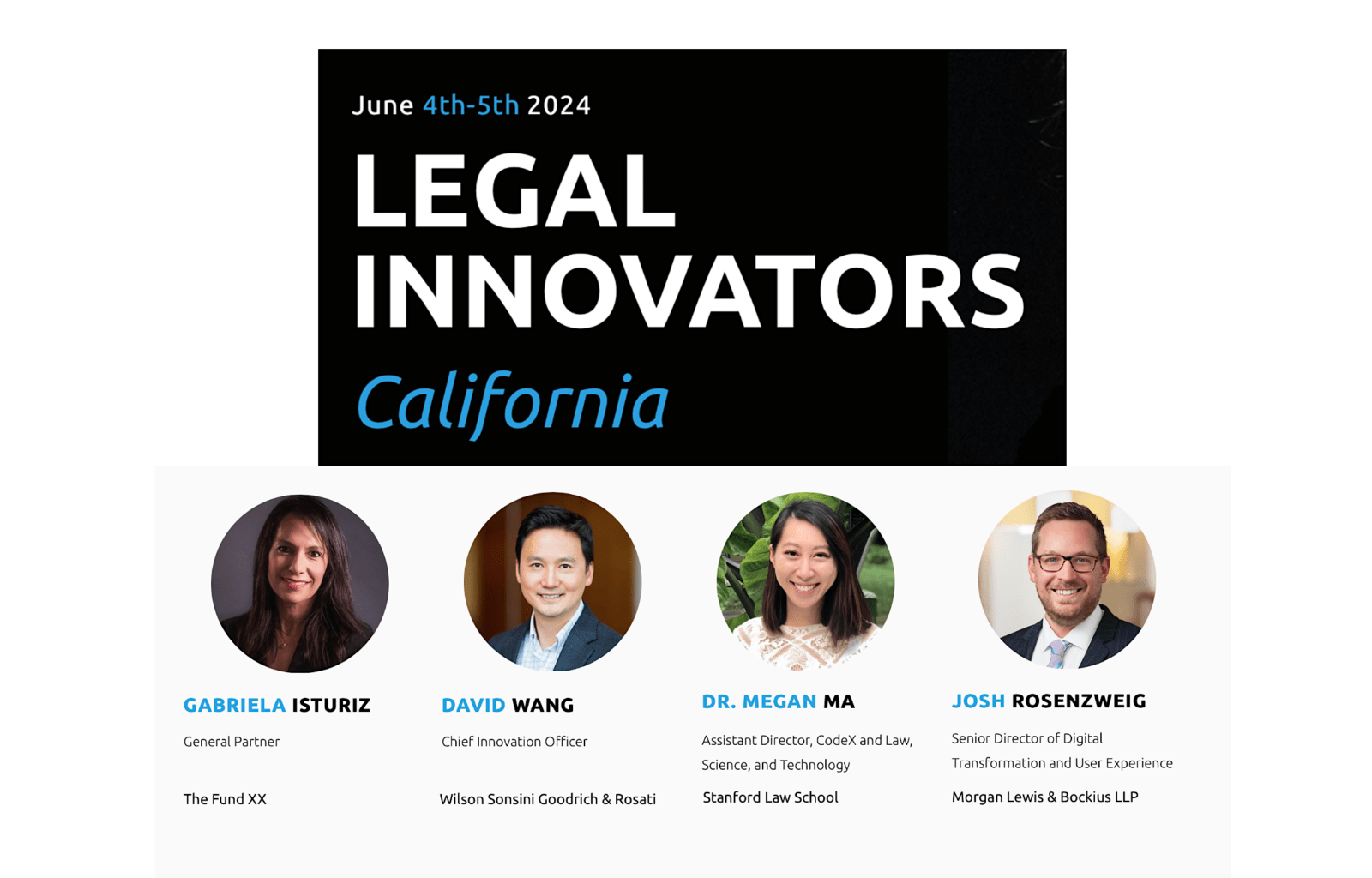 First Speakers Announced for Legal Innovators California, June 4 + 5 ...