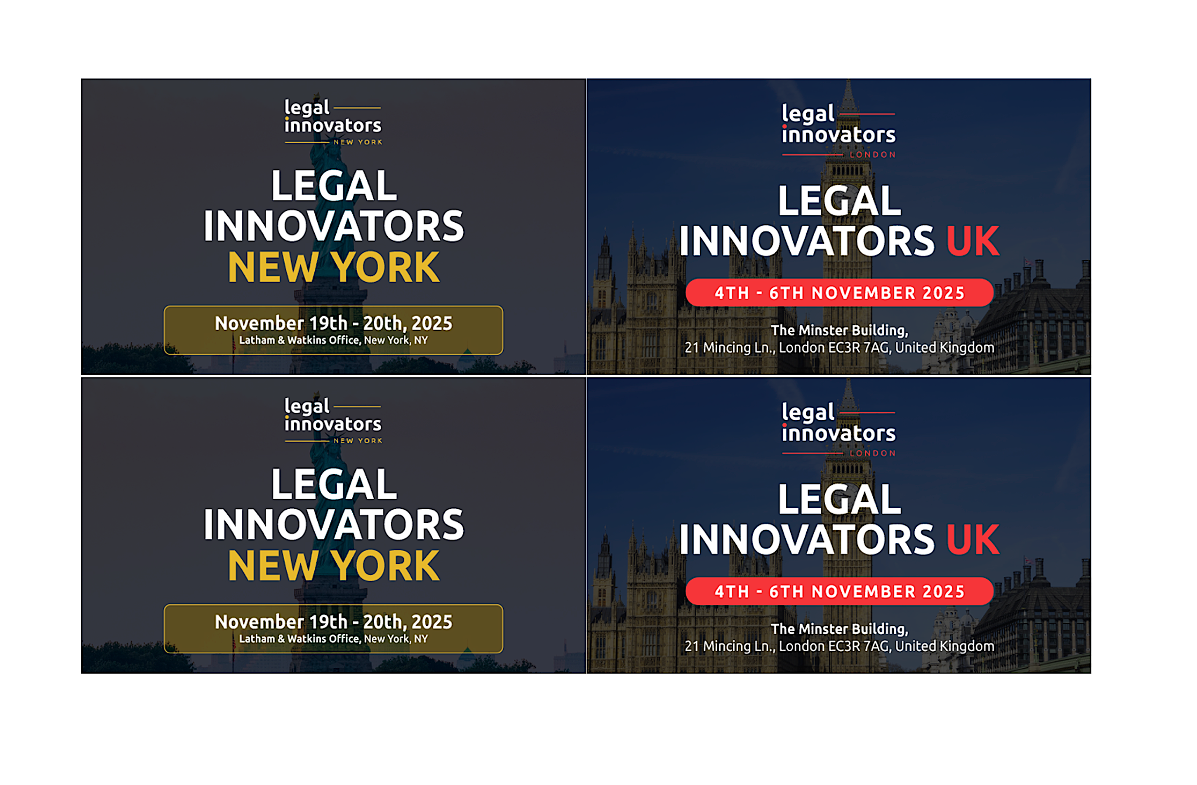 Legal Innovators Conferences London + NY – This November! – Artificial ...